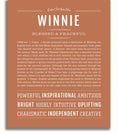 Winnie Personalized Name Meaning Art Prints – Name Stories