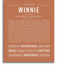Winnie Personalized Name Meaning Art Prints – Name Stories