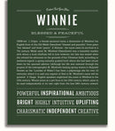 Winnie Personalized Name Meaning Art Prints – Name Stories