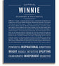 Winnie Personalized Name Meaning Art Prints – Name Stories