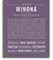 Winona Personalized Name Meaning Art Prints – Name Stories