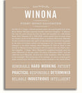 Winona Personalized Name Meaning Art Prints – Name Stories