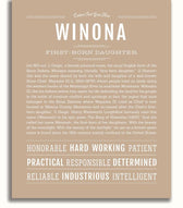 Winona | Name Art Print – Name Stories