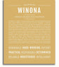 Winona Personalized Name Meaning Art Prints – Name Stories