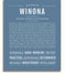 Winona Personalized Name Meaning Art Prints – Name Stories