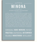 Winona | Name Art Print – Name Stories