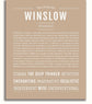 Winslow Personalized Name Meaning Art Prints – Name Stories