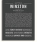 Winston Personalized Name Meaning Art Prints – Name Stories