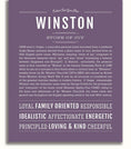 Winston Personalized Name Meaning Art Prints – Name Stories
