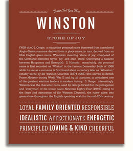 Winston | Name Art Print – Name Stories