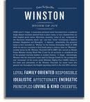 Winston Personalized Name Meaning Art Prints – Name Stories