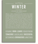 Winter Personalized Name Meaning Art Prints – Name Stories
