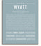 Wyatt Personalized Name Meaning Art Prints – Name Stories