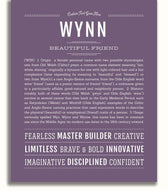 Wynn (female) | Name Art Print – Name Stories