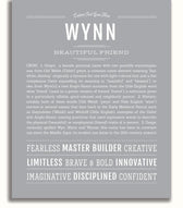 Wynn (female) | Name Art Print – Name Stories