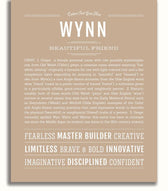 Wynn (female) | Name Art Print – Name Stories