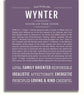 Wynter Personalized Name Meaning Art Prints – Name Stories
