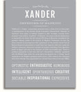 Xander Personalized Name Meaning Art Prints – Name Stories