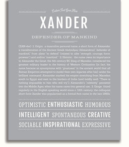 Xander | Name Art Print – Name Stories