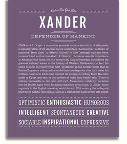 Xander | Name Art Print – Name Stories