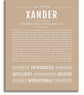 Xander Personalized Name Meaning Art Prints – Name Stories