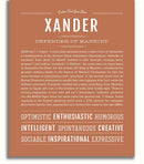 Xander Personalized Name Meaning Art Prints – Name Stories