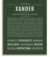 Xander Personalized Name Meaning Art Prints – Name Stories