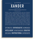 Xander Personalized Name Meaning Art Prints – Name Stories