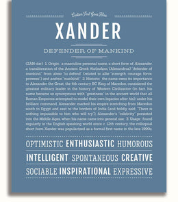 Xander | Name Art Print – Name Stories