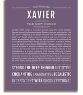 Xavier Personalized Name Meaning Art Prints – Name Stories