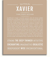Xavier Personalized Name Meaning Art Prints – Name Stories