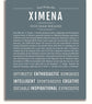 Ximena Personalized Name Meaning Art Prints – Name Stories