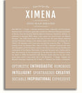 Ximena Personalized Name Meaning Art Prints – Name Stories