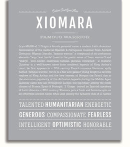 Xiomara Personalized Name Meaning Art Prints – Name Stories