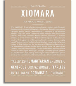 Xiomara Personalized Name Meaning Art Prints – Name Stories