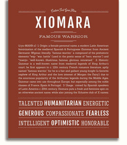 Xiomara Personalized Name Meaning Art Prints – Name Stories