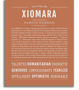 Xiomara Personalized Name Meaning Art Prints – Name Stories