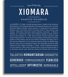 Xiomara Personalized Name Meaning Art Prints – Name Stories