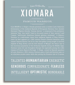 Xiomara Personalized Name Meaning Art Prints – Name Stories
