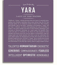 Yara Personalized Name Meaning Art Prints – Name Stories