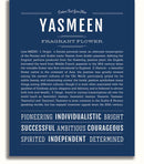 Yasmeen Personalized Name Meaning Art Prints – Name Stories