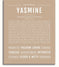 Yasmine Personalized Name Meaning Art Prints – Name Stories
