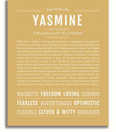 Yasmine Personalized Name Meaning Art Prints – Name Stories