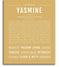 Yasmine Personalized Name Meaning Art Prints – Name Stories
