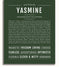 Yasmine Personalized Name Meaning Art Prints – Name Stories