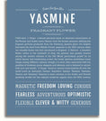 Yasmine Personalized Name Meaning Art Prints – Name Stories