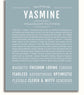 Yasmine Personalized Name Meaning Art Prints – Name Stories