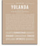 Yolanda Personalized Name Meaning Art Prints – Name Stories