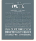 Yvette Personalized Name Meaning Art Prints – Name Stories