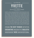 Yvette Personalized Name Meaning Art Prints – Name Stories
